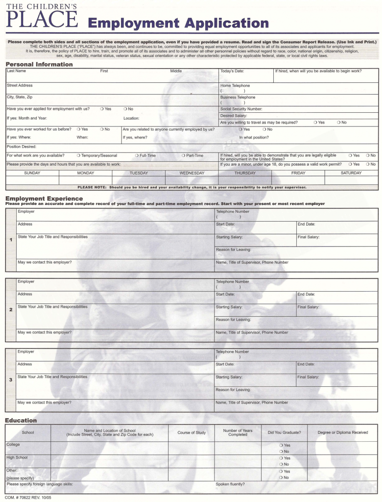The Children’s Place Job Application Form & Apply Online 2025 - Careers ...