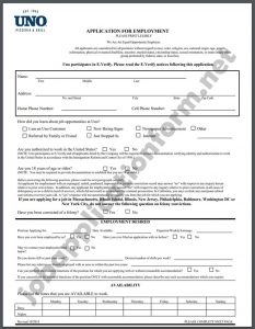 Uno Pizzeria & Grill Job Application Form & Apply Online 2025 - Careers ...