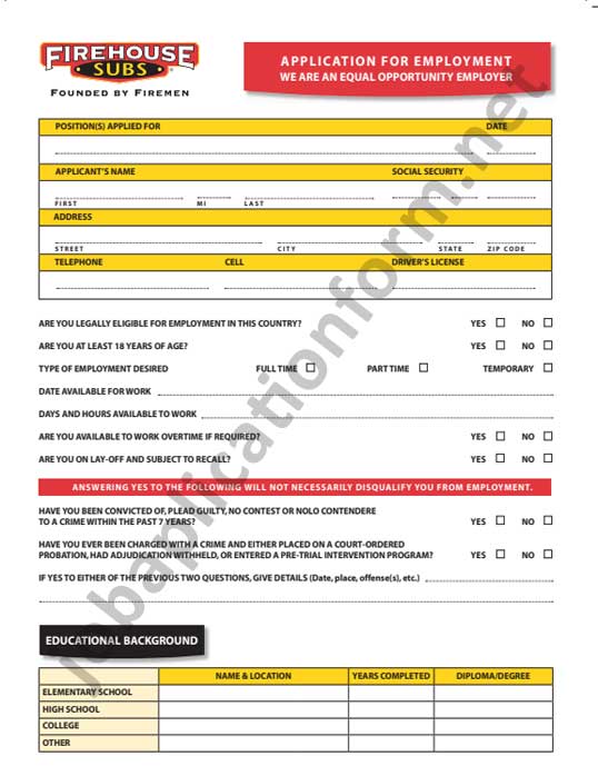 Firehouse Subs Job Application Form & Apply Online 2025 - Careers & Job ...