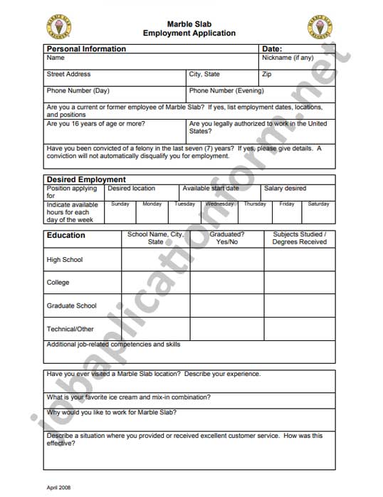 Marble Slab Job Application Form & Apply Online 2025 - Careers & Job ...